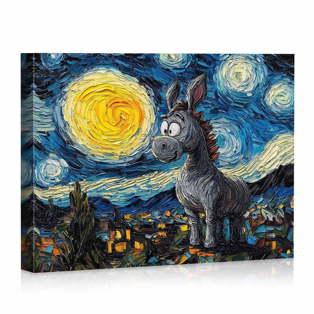 Van Gogh Starry Night Art Print Set – Ai-enhanced Wall Decor | Handmade ...