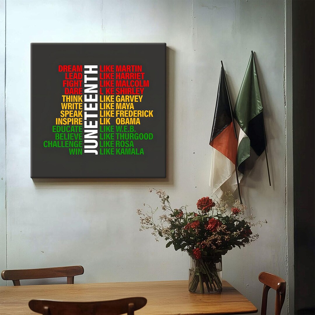 Juneteenth Canvas Wall Art, Black History Inspirational Quote Print ...