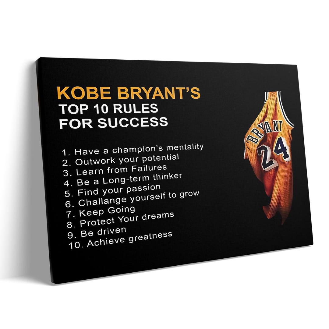Kobe Bryant Canvas Art Print Kobe Quote Motivational Basketball Player ...