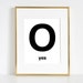 O yes Minimalist print bold Oh yes Poster Letter O Wall art | Etsy