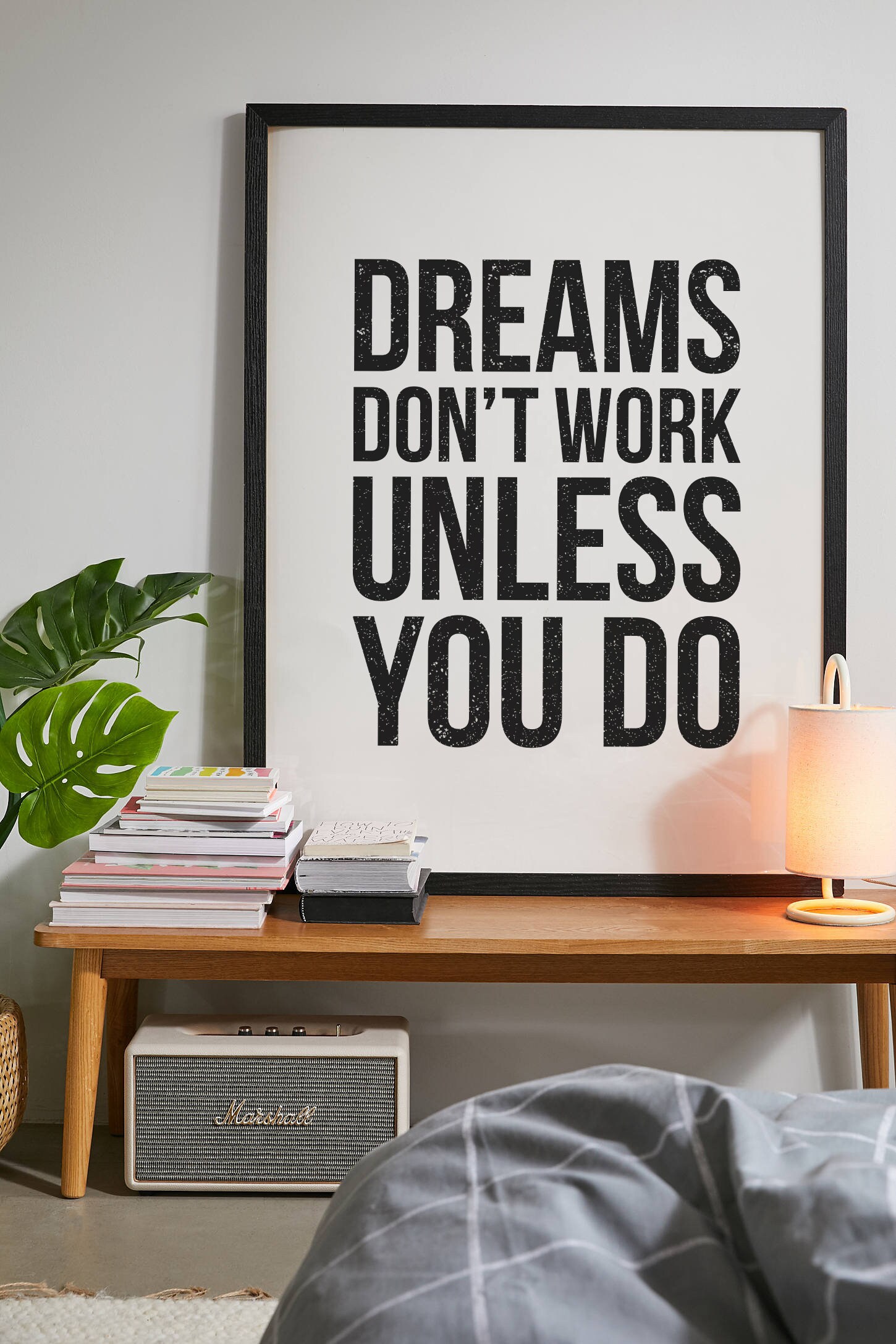 Dreams Don't Work Unless You Do Print, Dreams Poster, Home Office Print ...