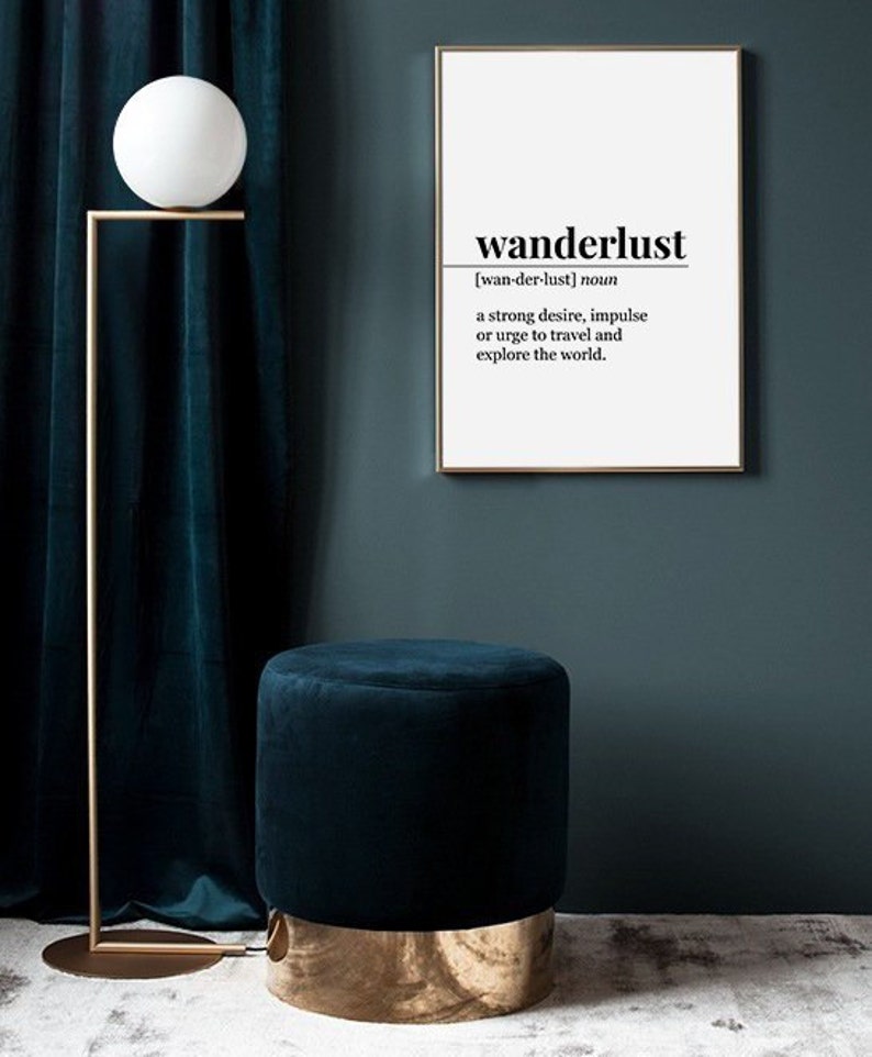 Wanderlust Definition Print Explore the World Poster Urge to | Etsy