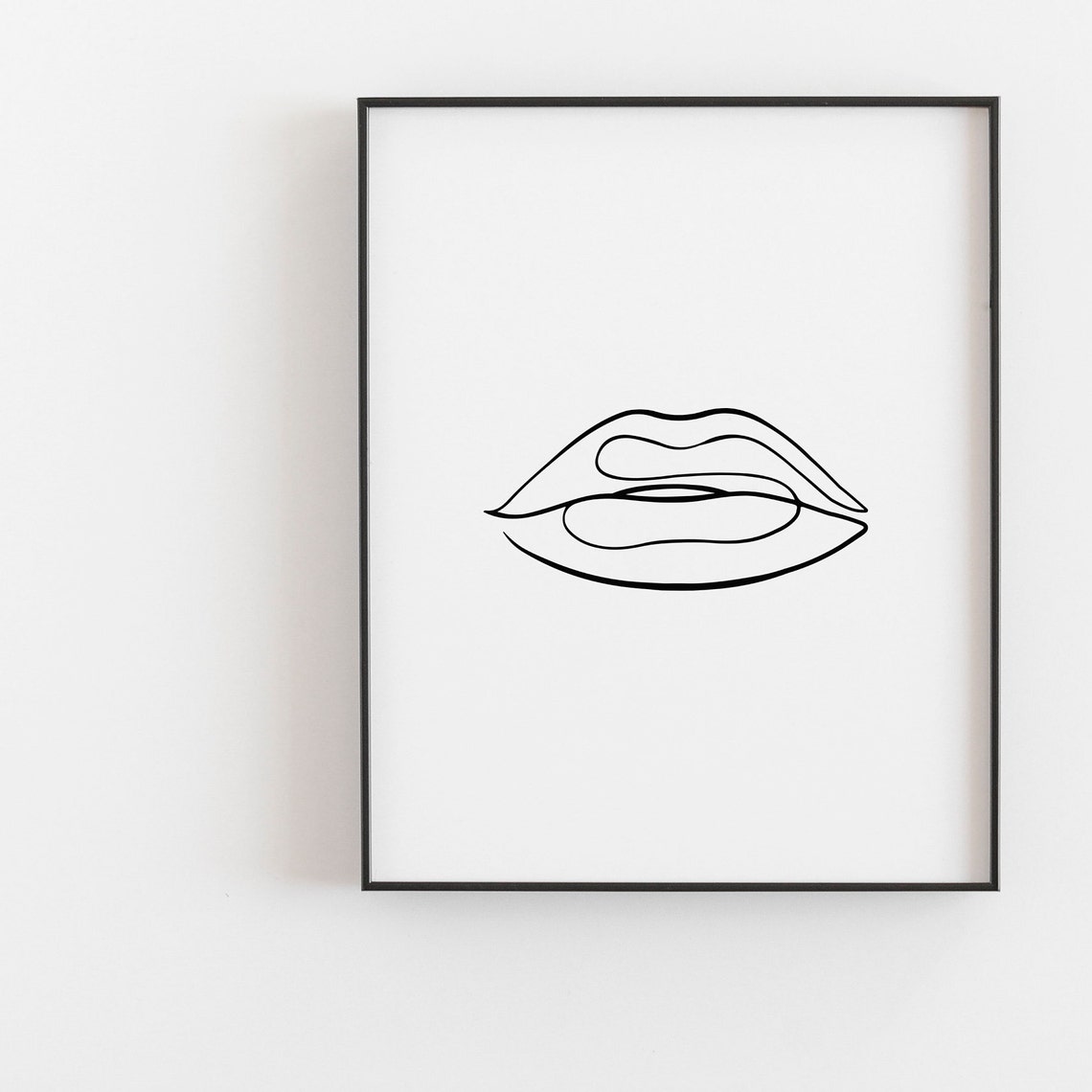 Single Line Lips Print Minimalist Lips Poster Scandinavian | Etsy