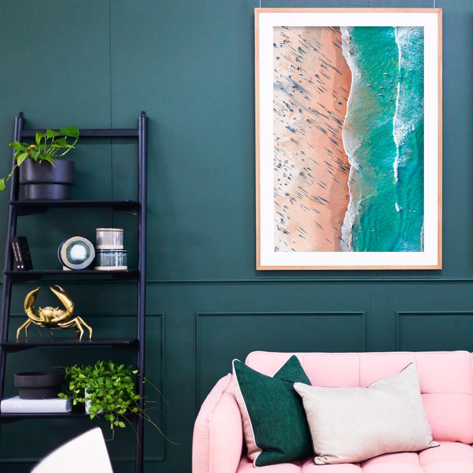 Half Sand Half Sea Drone Print Beach Print Bondi Beach | Etsy