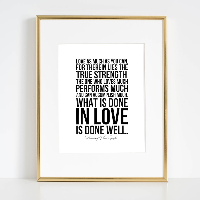 What is Done in Love Print the Power of Love Poster Van Gogh - Etsy