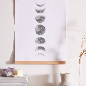 Moon Print, Phases of the Moon, Moon Wall Art, Moon Phases Poster ...