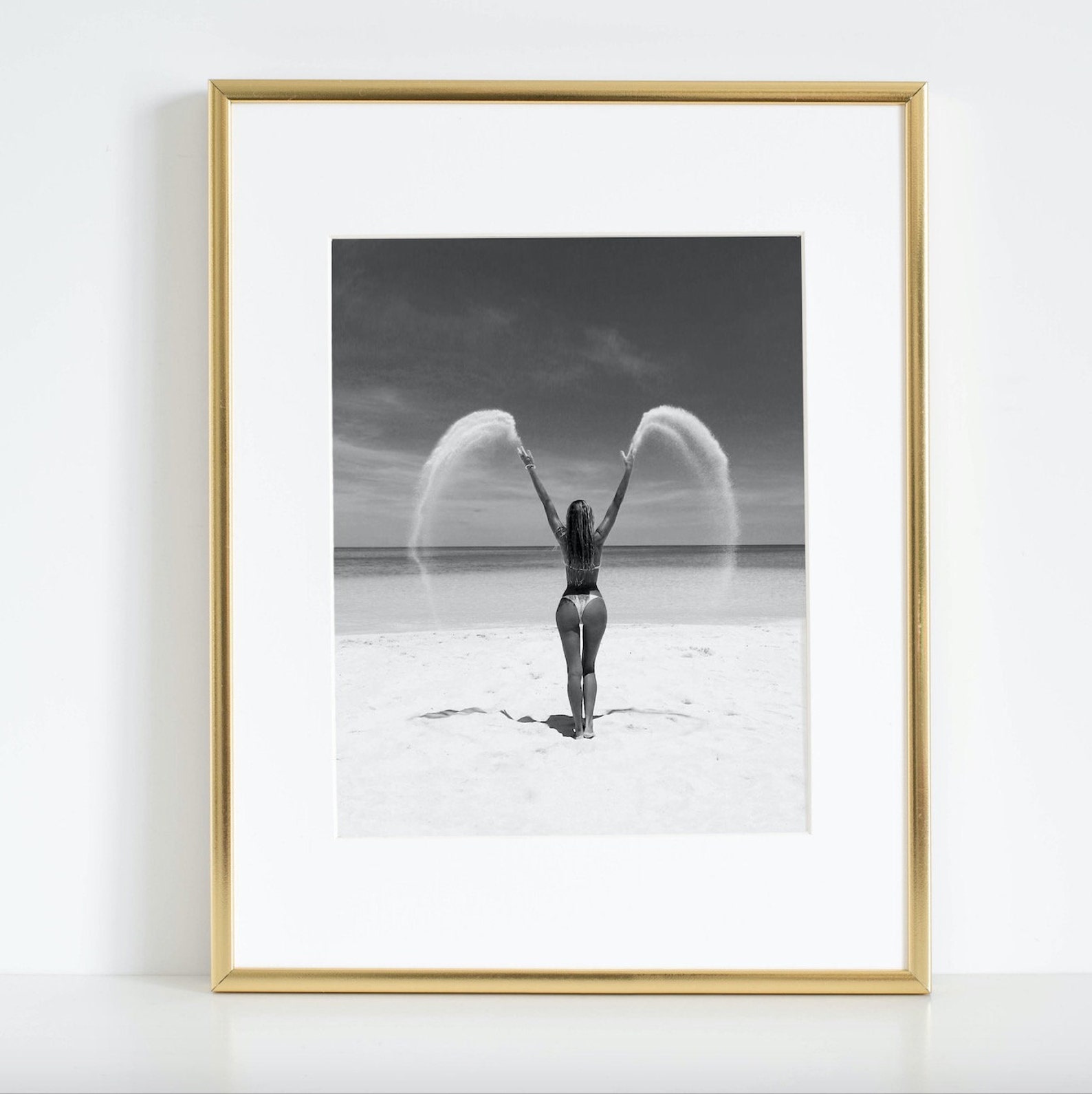 Sand Angel Print, Beach Girl Poster, Bikini Girl Print, Little Mermaid ...