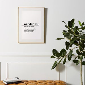 Wanderlust Definition Print, Explore the World Poster, Urge to Travel ...