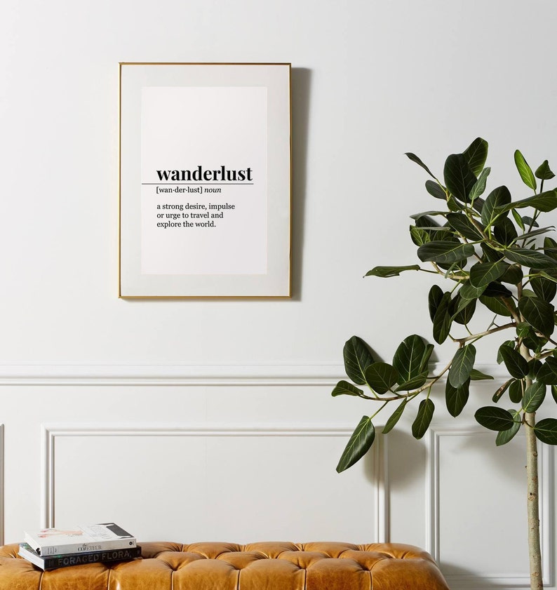 Wanderlust Definition Print Explore the World Poster Urge to - Etsy