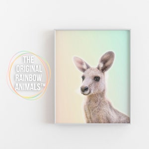 Set of 6 Australian Baby Animals Prints, Rainbow Aussie Cubs Nursery ...