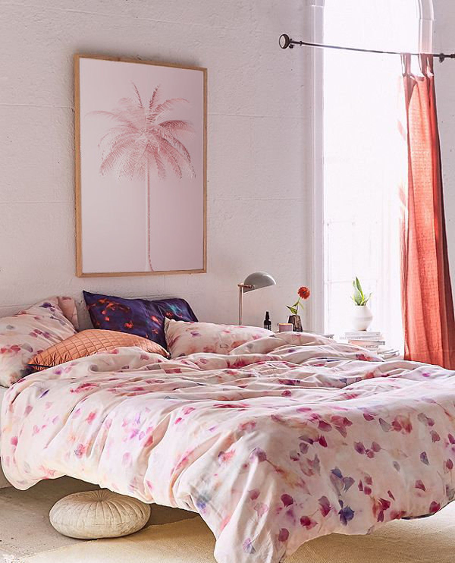 Pink Palm Print Tropical Blush Pink Palm Wall Art Summer - Etsy