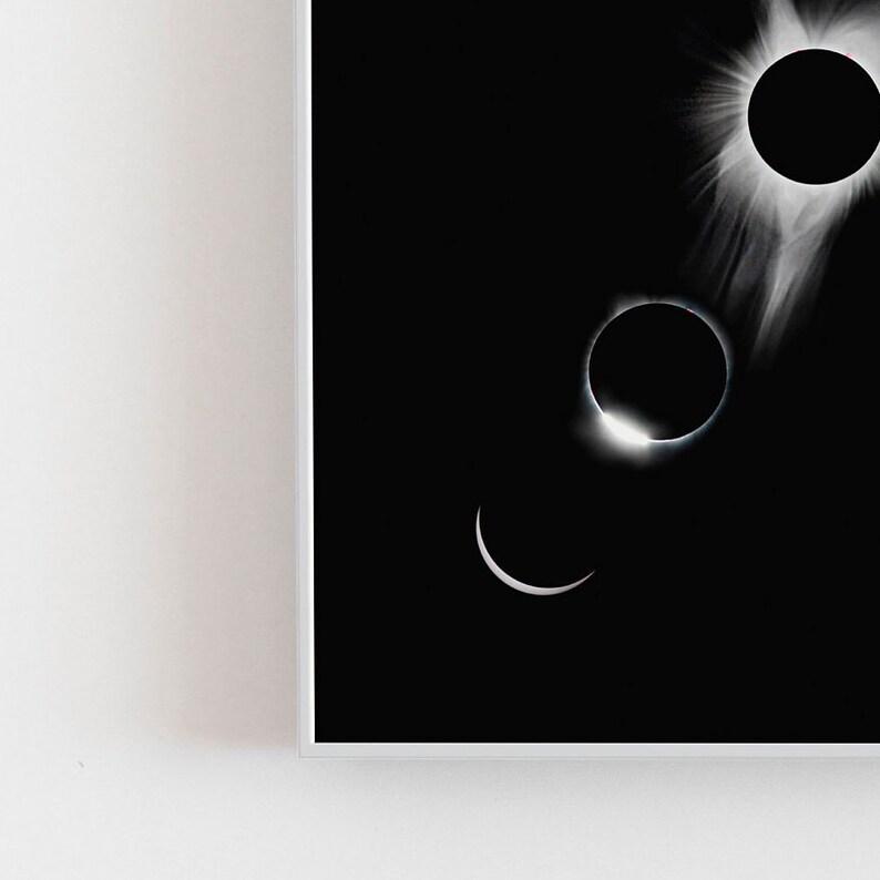 Solar Eclipse, Moon Phases Print, Boho Chic, Moonlight Print, Astronomy ...