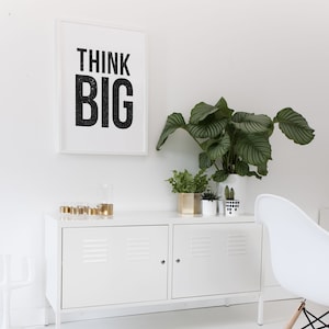 Think Big Print, Think Big Poster, Think Wall Art, Think Big Art, Kids ...