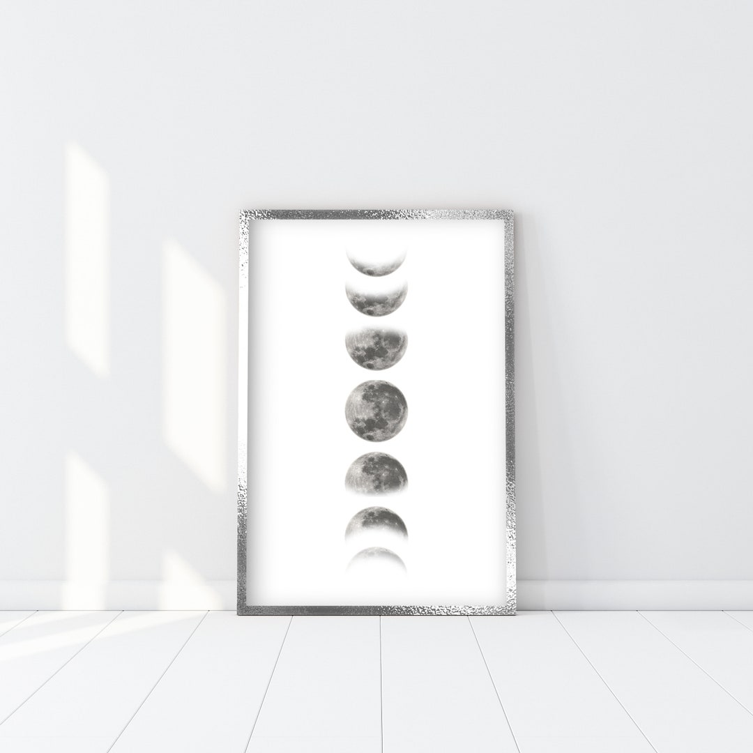 Moon Print, Phases of the Moon, Moon Wall Art, Moon Phases Poster ...