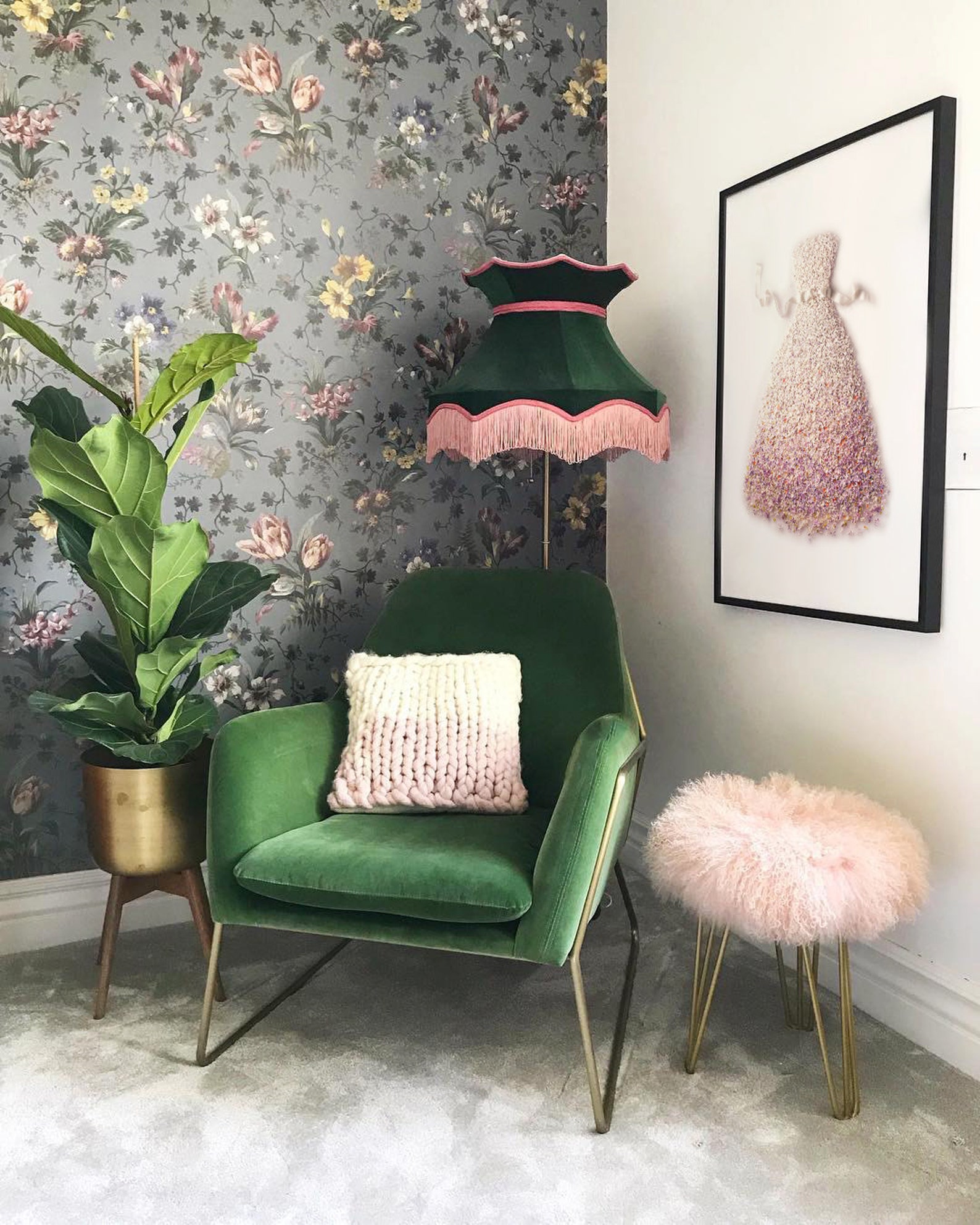 Miss Fashion Flower Dress Print CD Blush Pink Floral Dress | Etsy