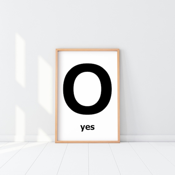 O Yes Minimalist Print Bold Oh Yes Poster Letter O Wall Art | Etsy