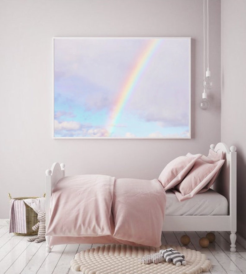 Soft Rainbow Print Pale rainbow poster Light Pastel Rainbow | Etsy
