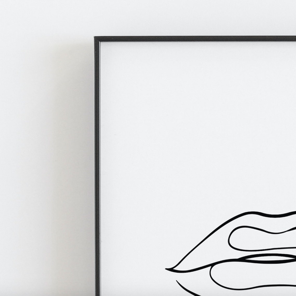 Single Line Lips Print Minimalist Lips Poster Scandinavian - Etsy