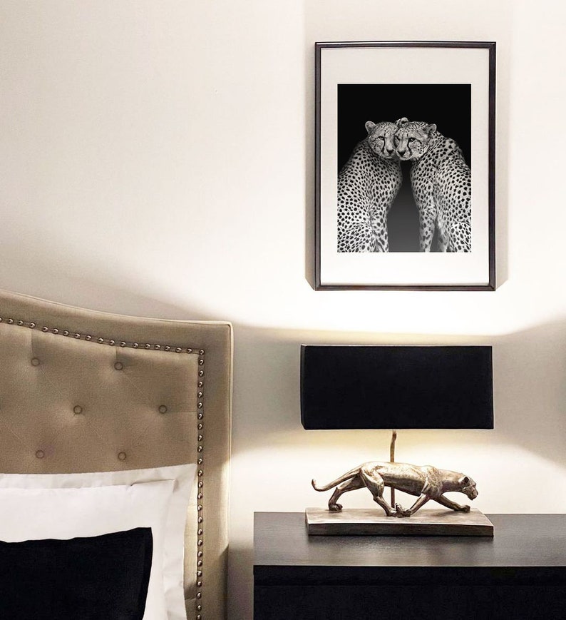 Cheetah Couple Print, 2 Cheetah Poster, Feline Wall Art, African ...