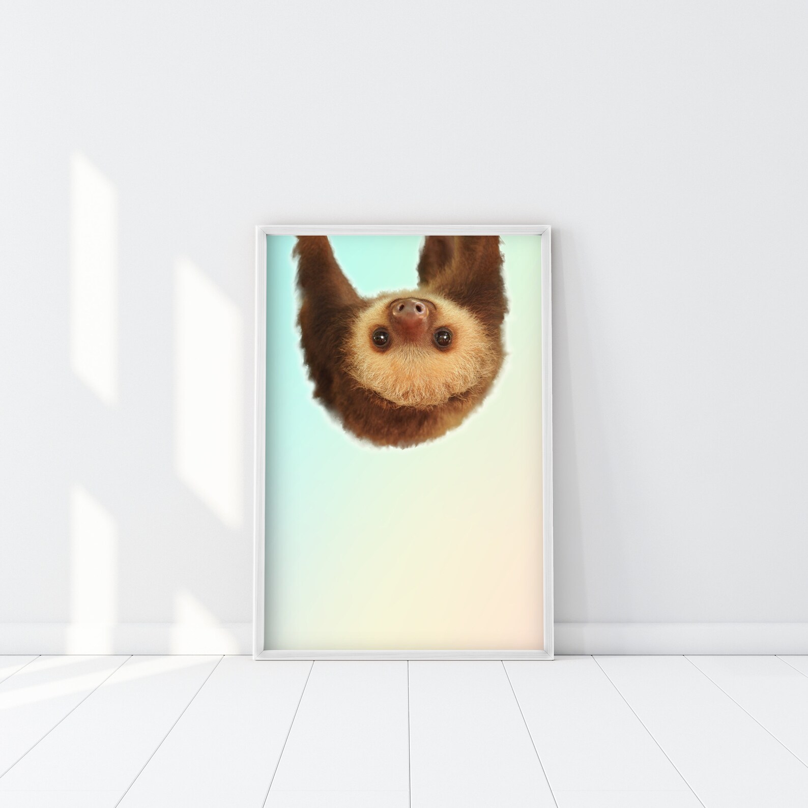 Baby Sloth Poster Cute Sloth Print Pastel Sloth Gift Fluffy | Etsy