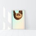 Baby Sloth Poster Cute Sloth Print Pastel Sloth Gift Fluffy - Etsy