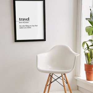 Travel Definition Print, Globetrotter Poster, Traveler Quote ...