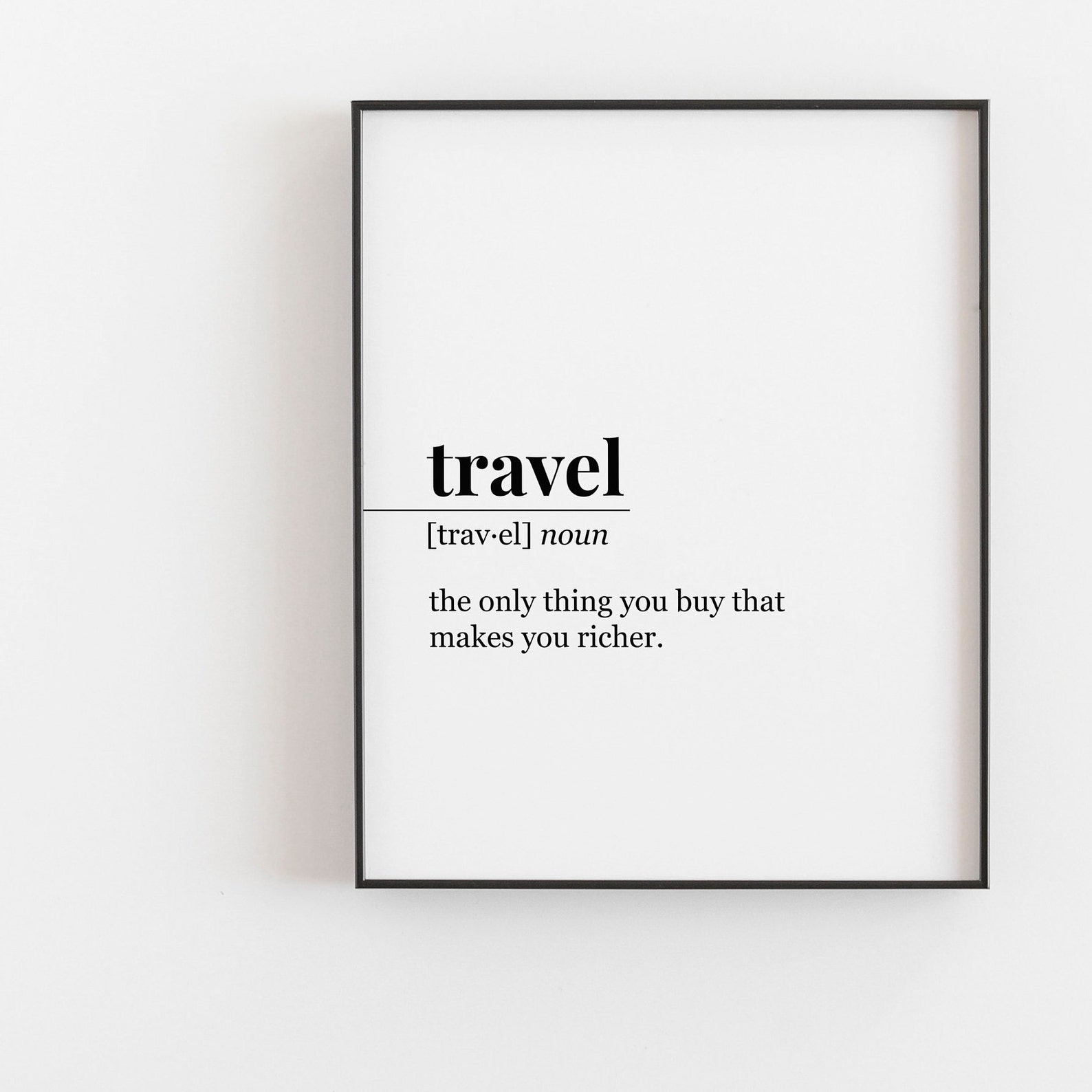 Travel Definition Print Globetrotter Poster Traveler Quote | Etsy