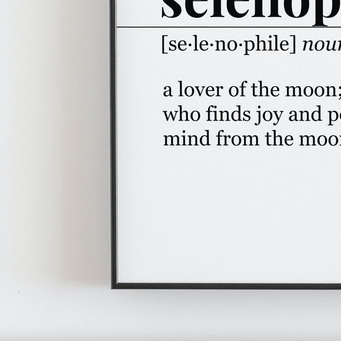 Selenophile Definition Print Selenophile Poster Moon lover | Etsy