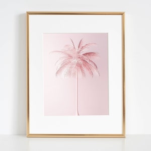 Pink Palm Print, Tropical Blush Pink Palm Wall Art, Summer Vibes Poster ...