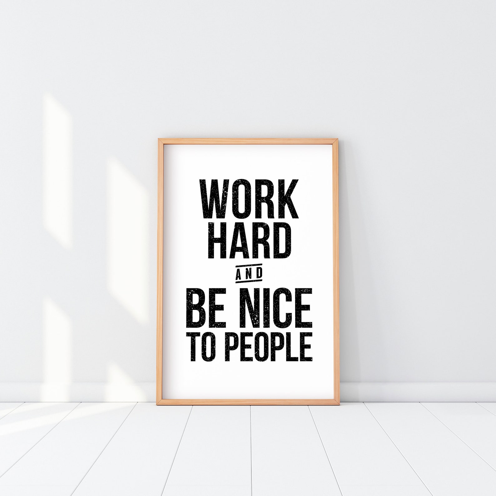 Work Hard and Be Nice to People Print, Play Hard Poster, Work Decor ...
