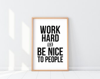 Work Hard Poster - Etsy