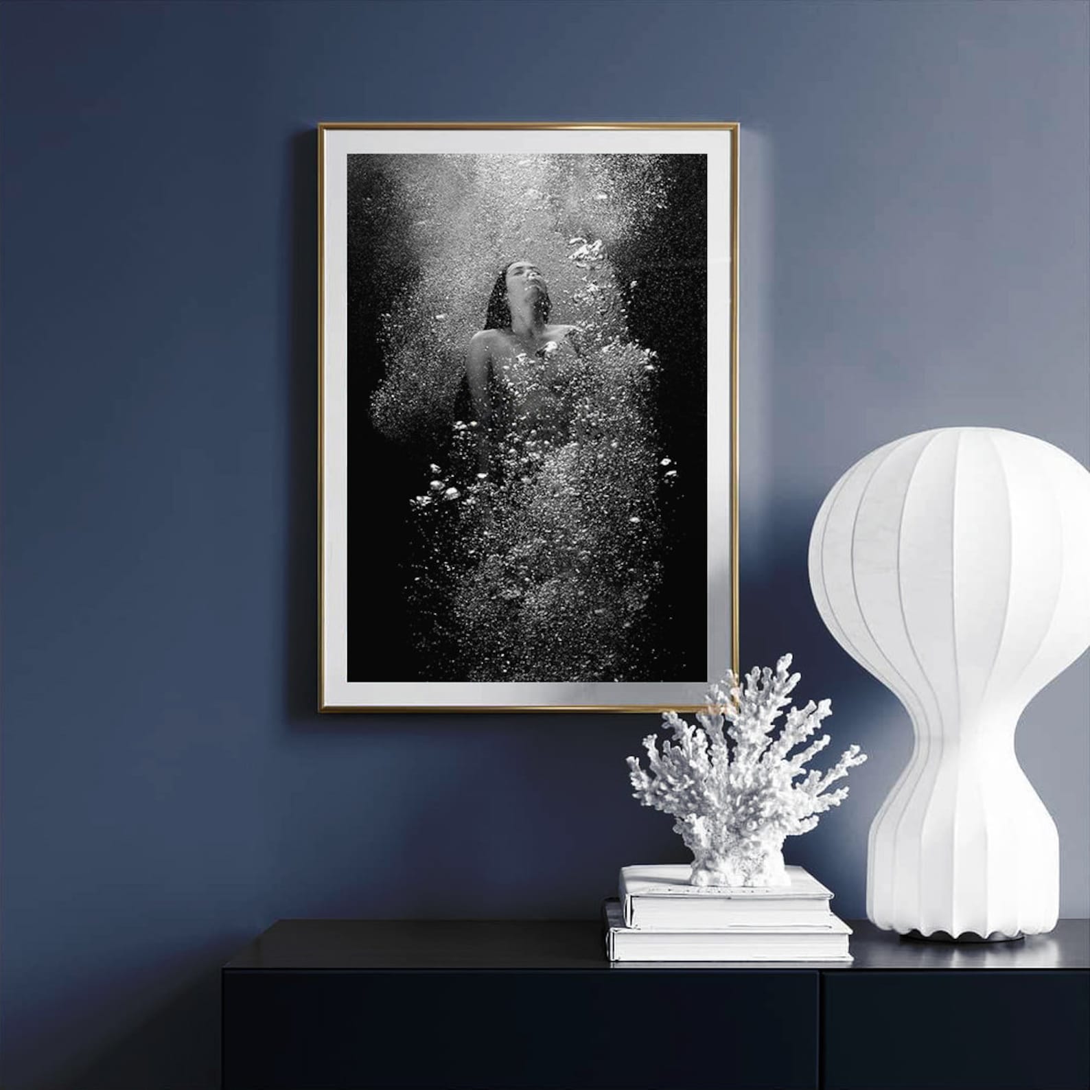 Freediving Print, Girl Swimming Poster, Little Mermaid Print, Diving ...