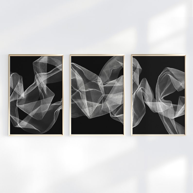 White Tulle Set of 3 Prints 3 Pieces Wall Art Elegant - Etsy