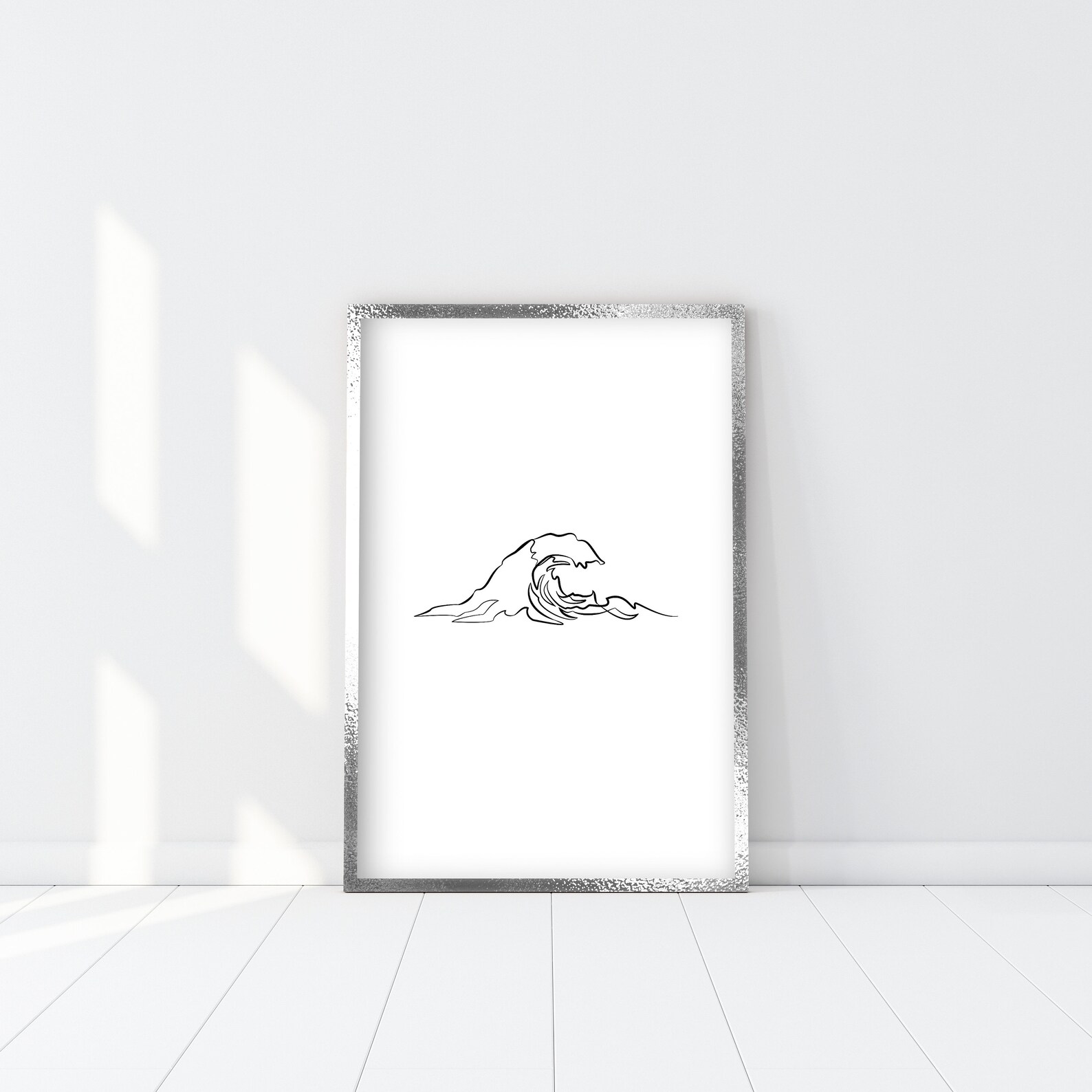 Single Line Wave Print, Kanagawa Wave, the Great Wave, Ocean Poster ...