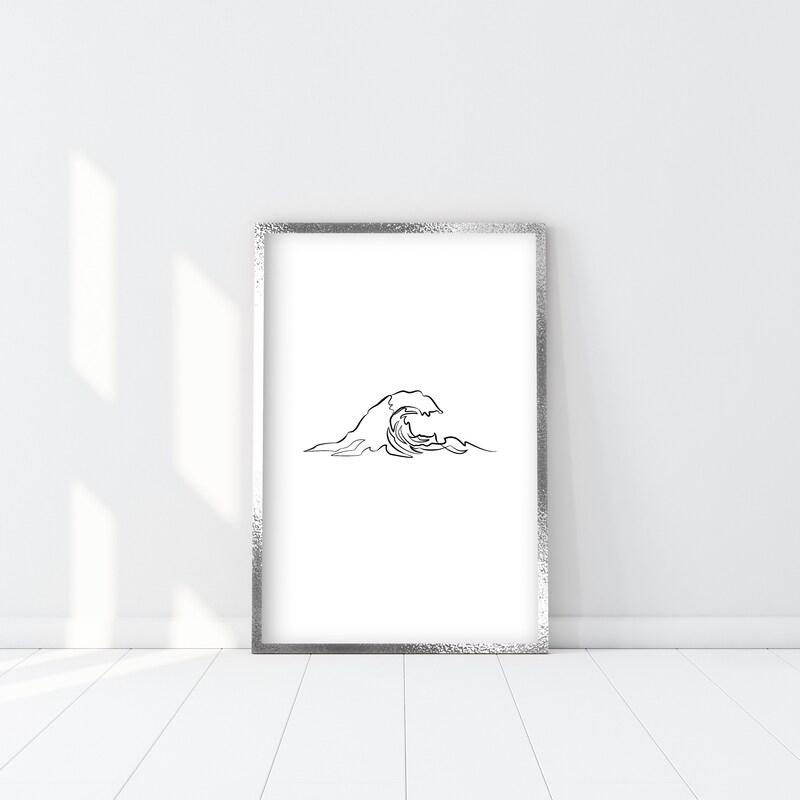 Wave Line Drawing - Etsy