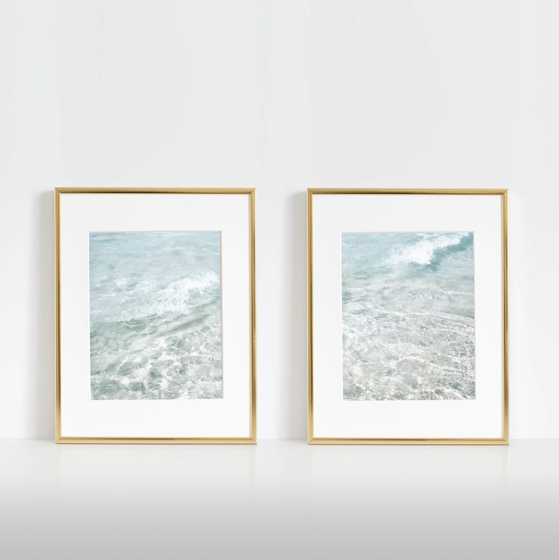 Clear Water Print Set of 2, 2 Pieces Clear Water Poster Wall Art, Light ...