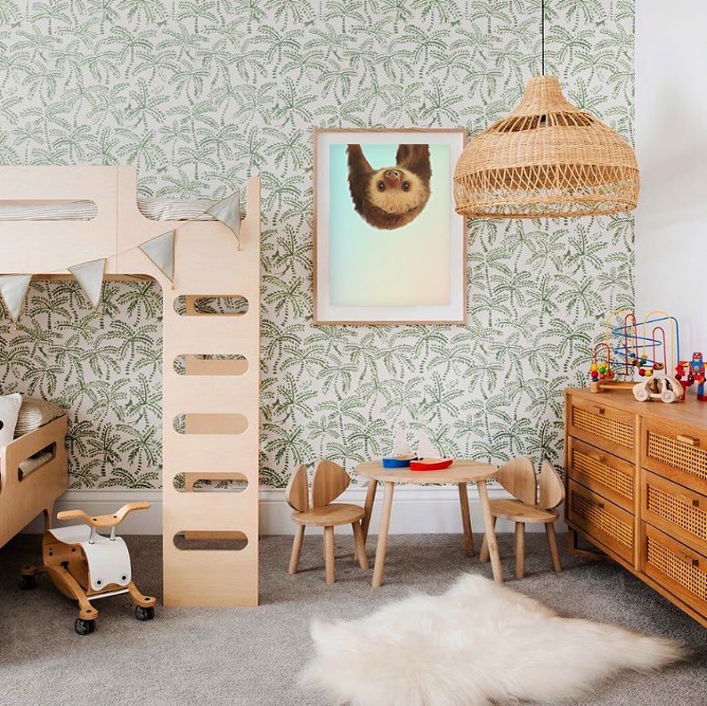 Baby Sloth Poster Cute Sloth Print Pastel Sloth Gift Fluffy | Etsy