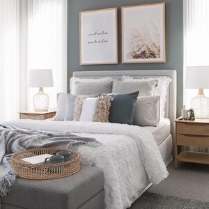 Set of 2 Pampas Inhale Exhale Print, Boho Decor, 2 Pieces Inhale Exhale ...