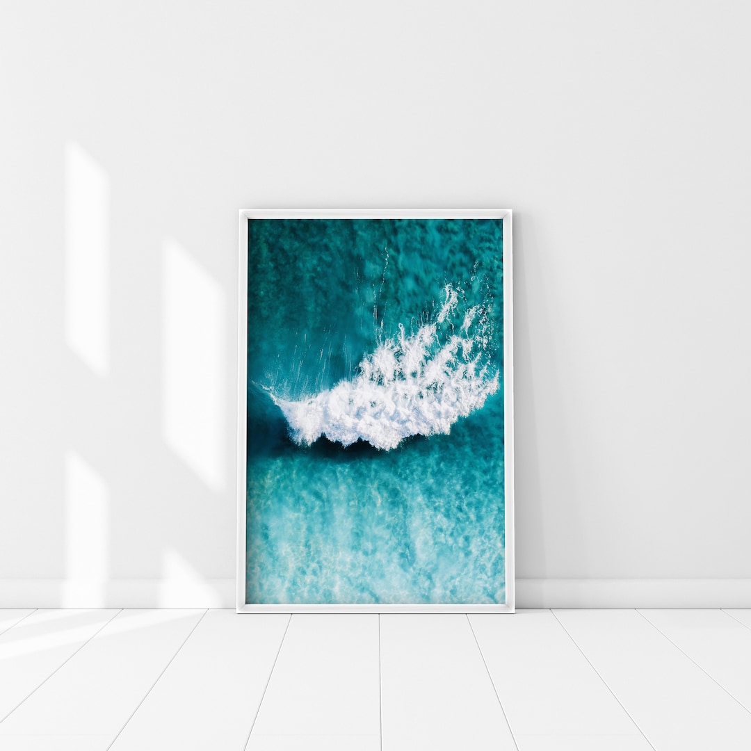 Ocean Wave Poster, Ocean Seascape, Coastal Photography, Drone Art, Wave ...
