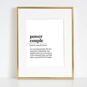 Power Couple Definition Print, Amazing Couple Poster, Power Couple ...