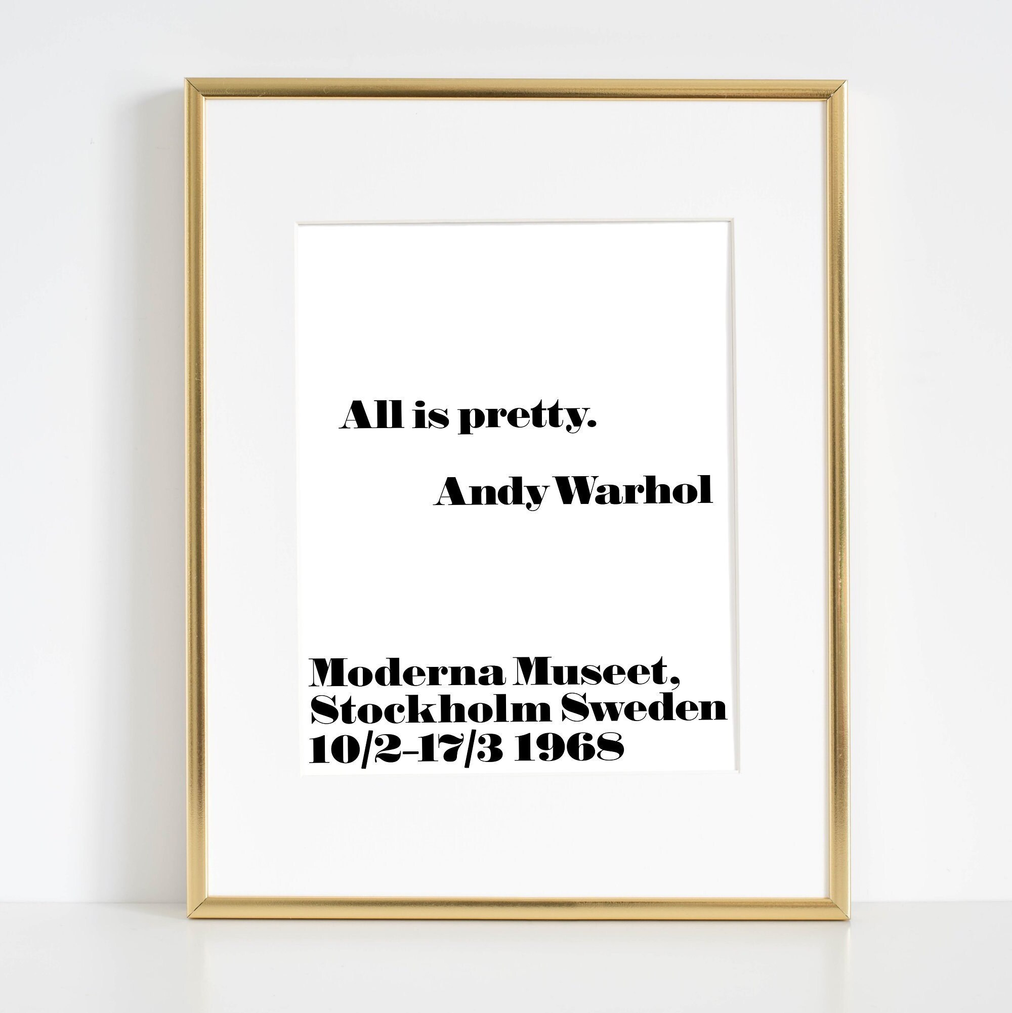 Warhol Pretty Print All is Pretty Poster Andy Warhol Quote - Etsy Canada