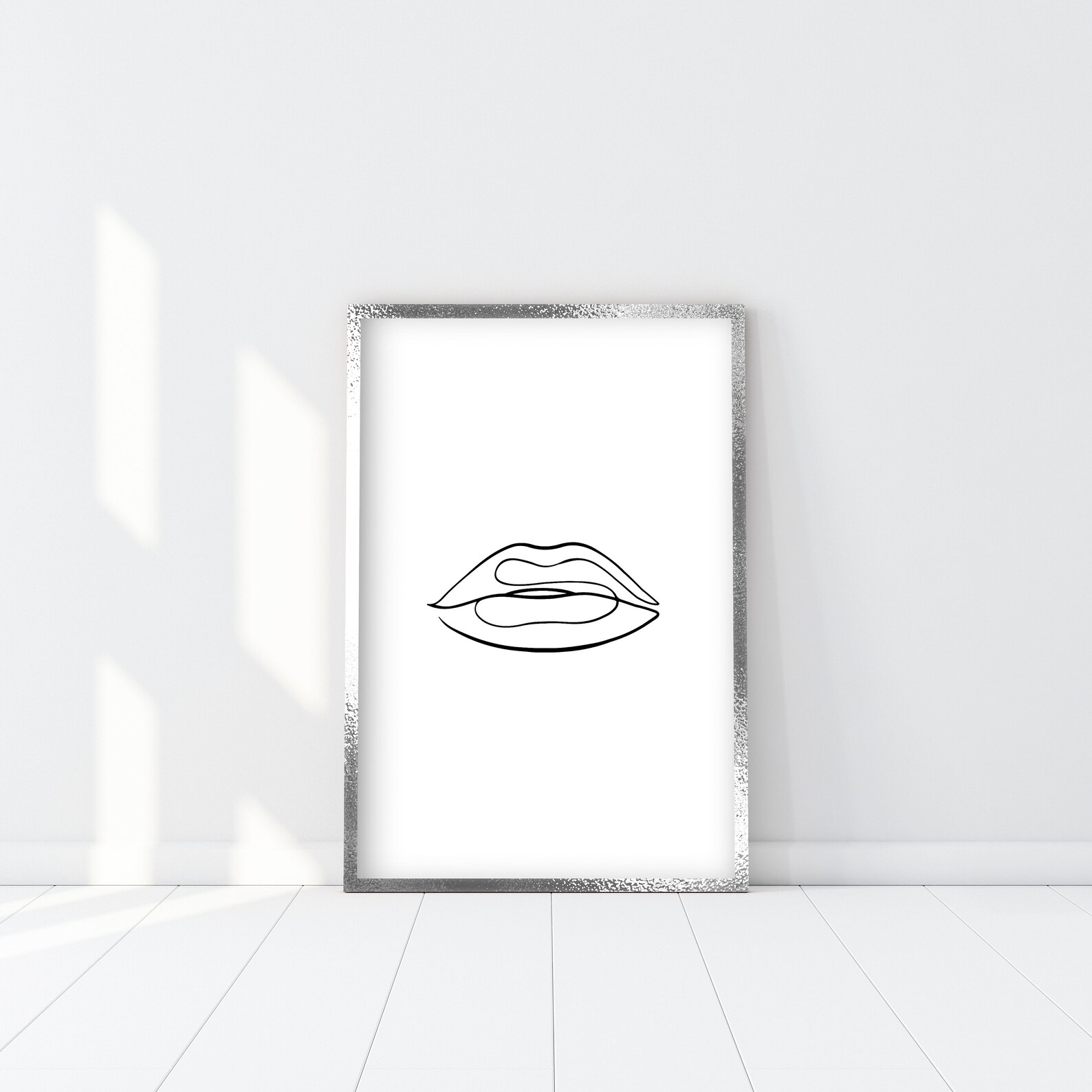Single Line Lips Print Minimalist Lips Poster Scandinavian | Etsy