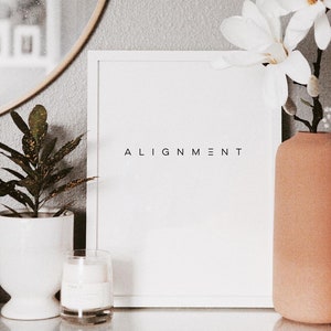 Alignment Minimalist Print, Simple Alignment Poster, ALIGNM三NT Mantra ...