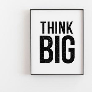 Think Big Print, Think Big Poster, Think Wall Art, Think Big Art, Kids ...