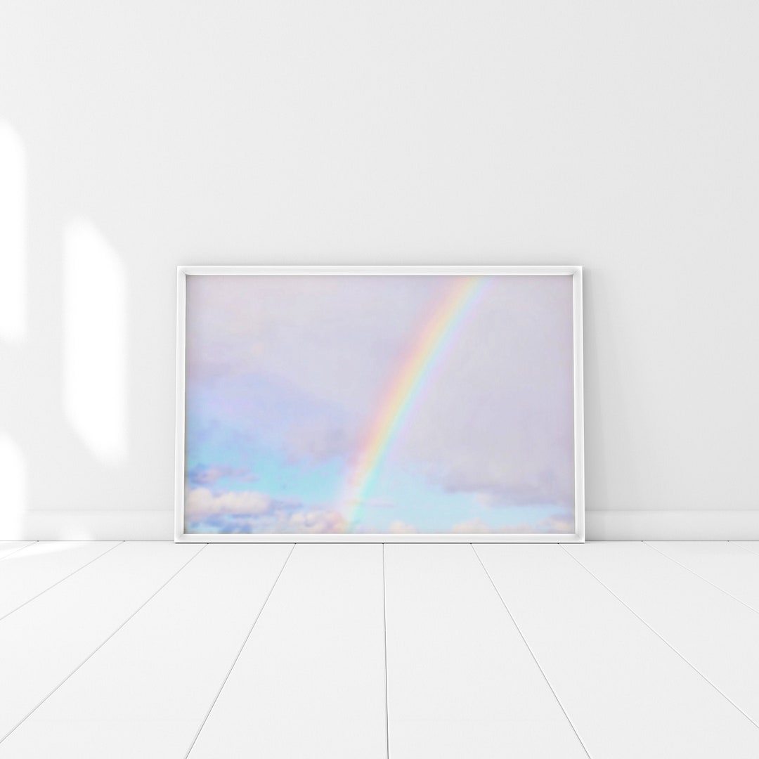 Soft Rainbow Print, Pale Rainbow Poster, Light Pastel Rainbow, Pop Art ...