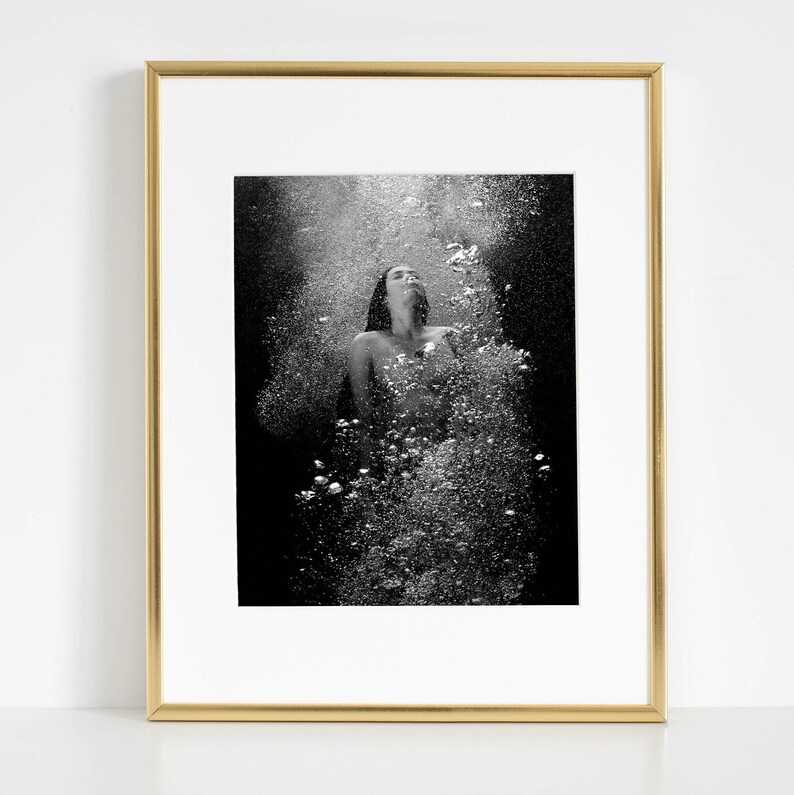 Freediving Print Girl Swimming Poster Little Mermaid Print - Etsy