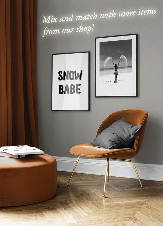 Snow Babe Poster, Snow Queen Print, Handwritten Snow Babe Minimalist ...