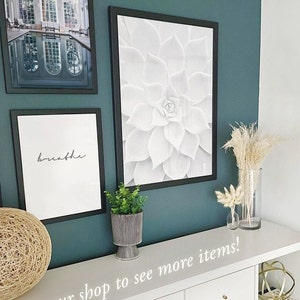 White Succulent Poster, White Texture Print, White Cactus Art, White ...
