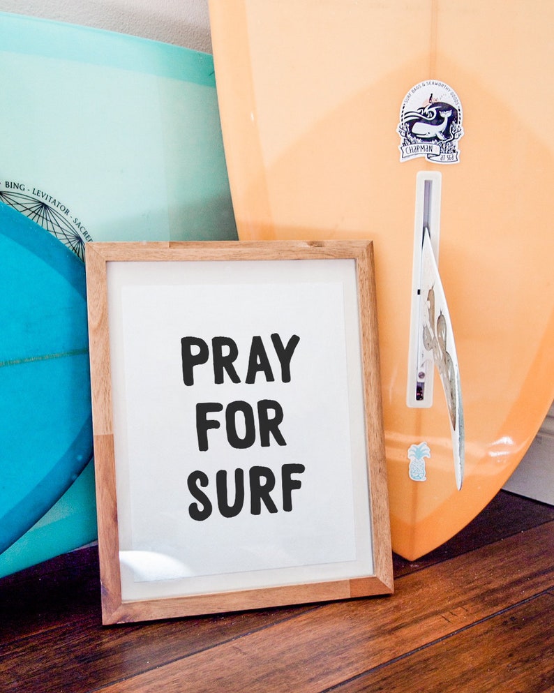 Pray for Surf Print Surf Poster Surf Wall Art Surf Quote - Etsy