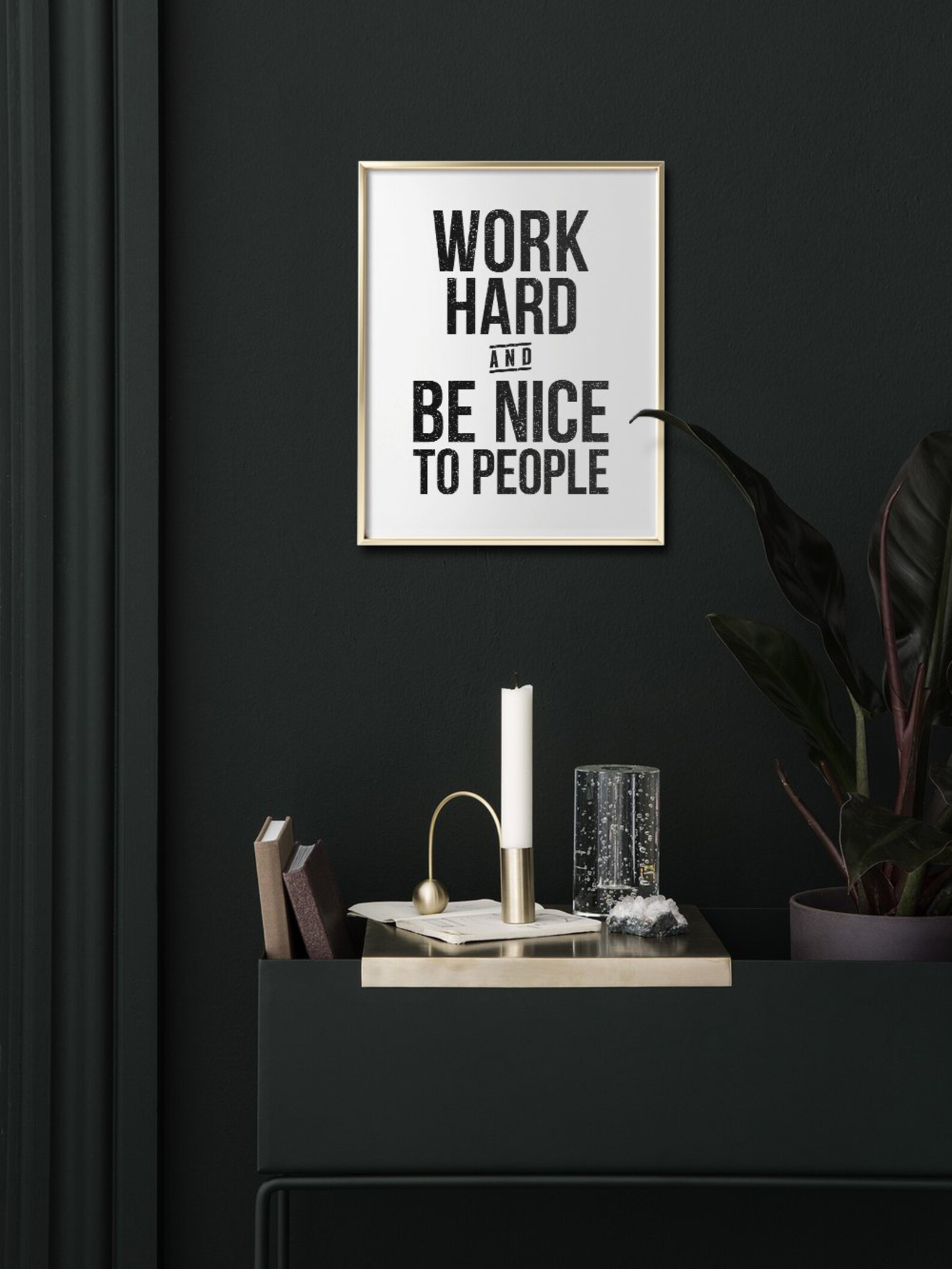 Work Hard and Be Nice to People Print Play Hard Poster Work | Etsy